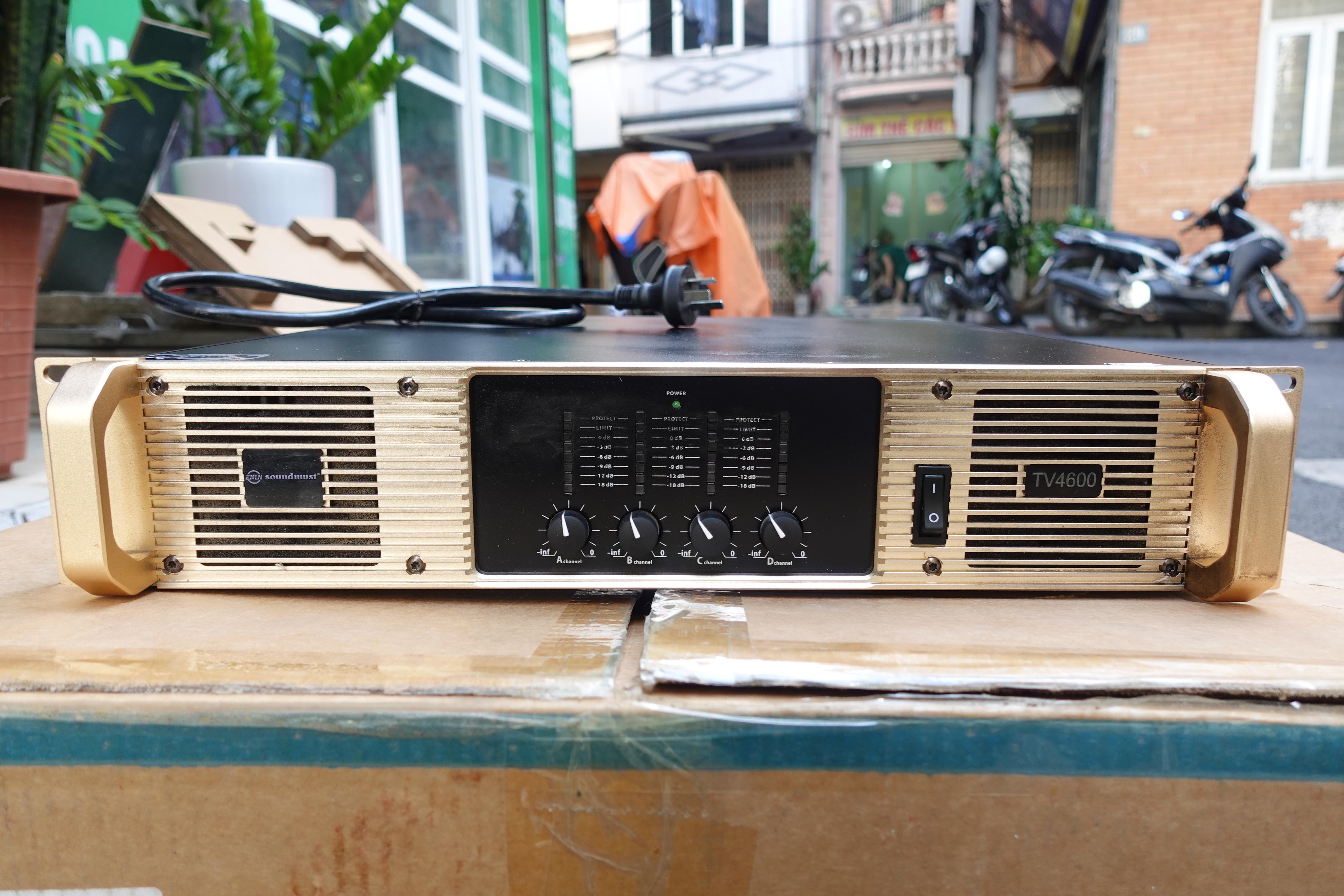 Cục đẩy công suất 4 kênh Soundmust TV4600 - Cục đẩy công suất 3600w/ 4 kênh - Bảo hành 12 tháng